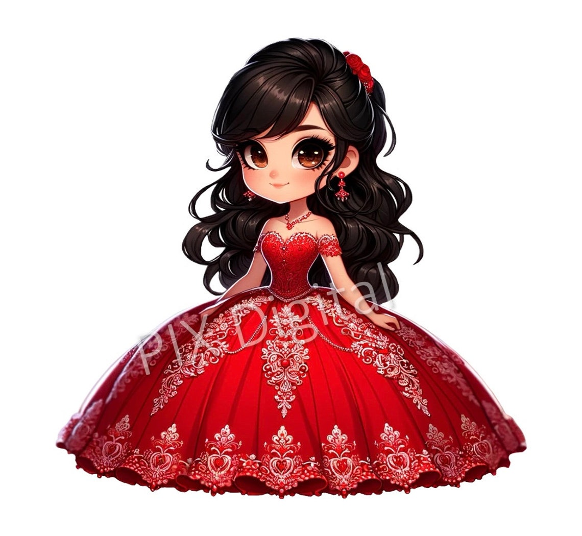 Flaming Red Quinceanera 5 Digital Image PNG, Clipart, High Quality Pngs ...