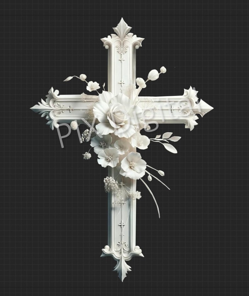 Elegant White Cross - Digital Image PNG, Clipart Elegant Cross, High ...