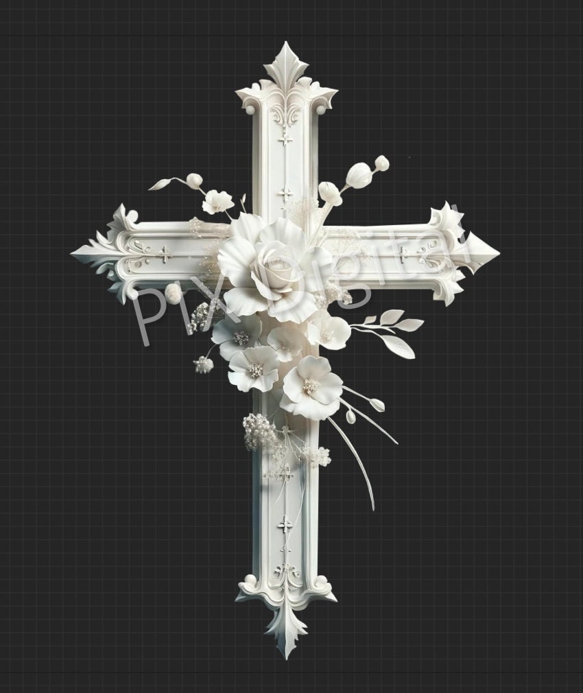 Elegant White Cross - Digital Image PNG, Clipart Elegant Cross, High ...