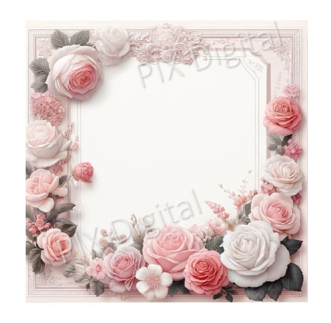 Soft Pink Garden Rose Digital Image Rose Invitation, Digital Garden ...