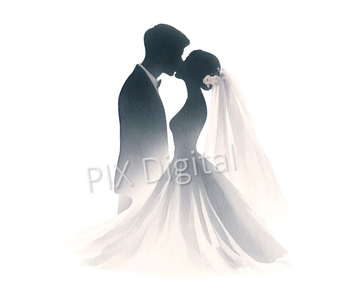 Wedding Shadow PNG – Digital Image Clip Art, DTF Transfer - Etsy