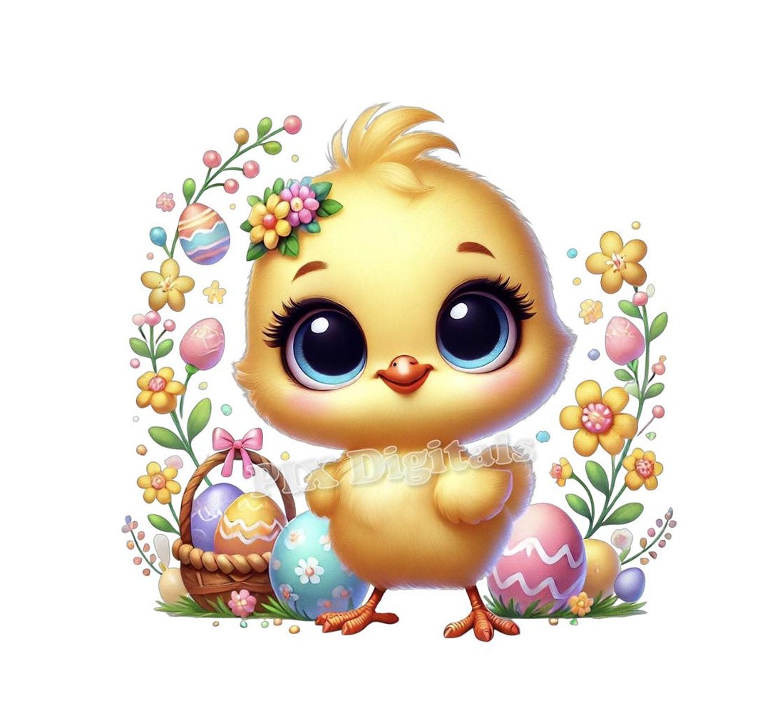 Easter Chicks Clipart Collection - 7 Digital Images, Easter Pngs ...