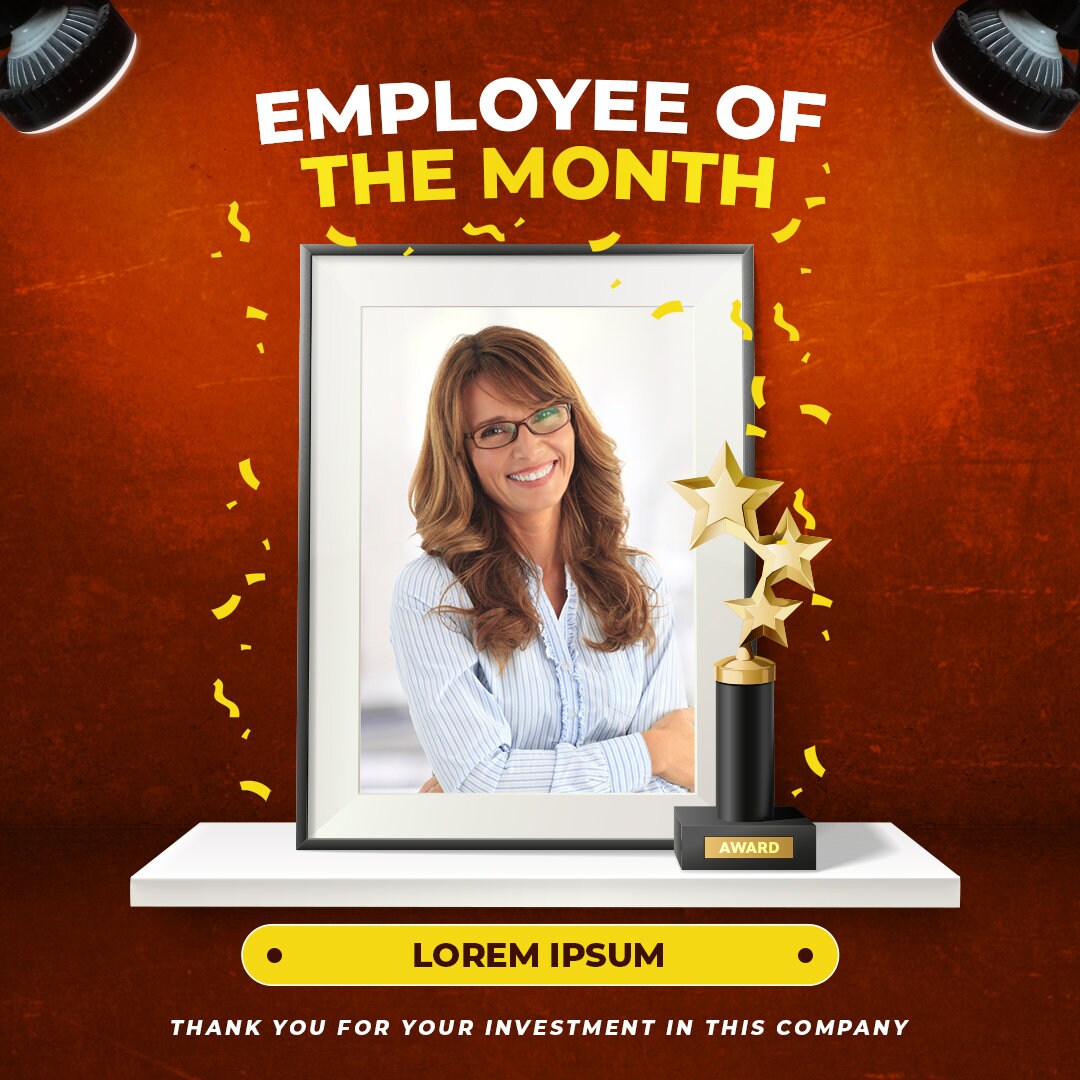 Editable Award Employee of the Month Flyer Template, Editable in Canva ...
