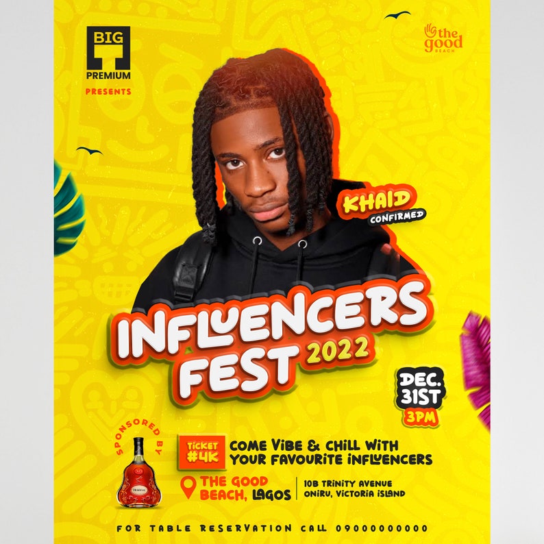 Editable Club Flyer Template: Influencer Fest, Party Design (canva ...