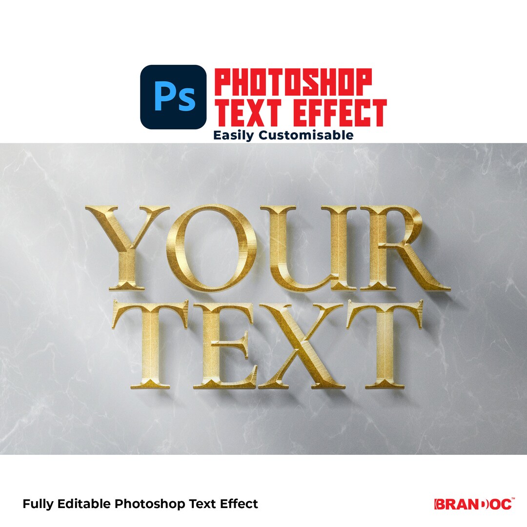 Photoshop Gold 3d Text Effect | Text Style | Custom 3d Text | Custom Text | Customized Text ...