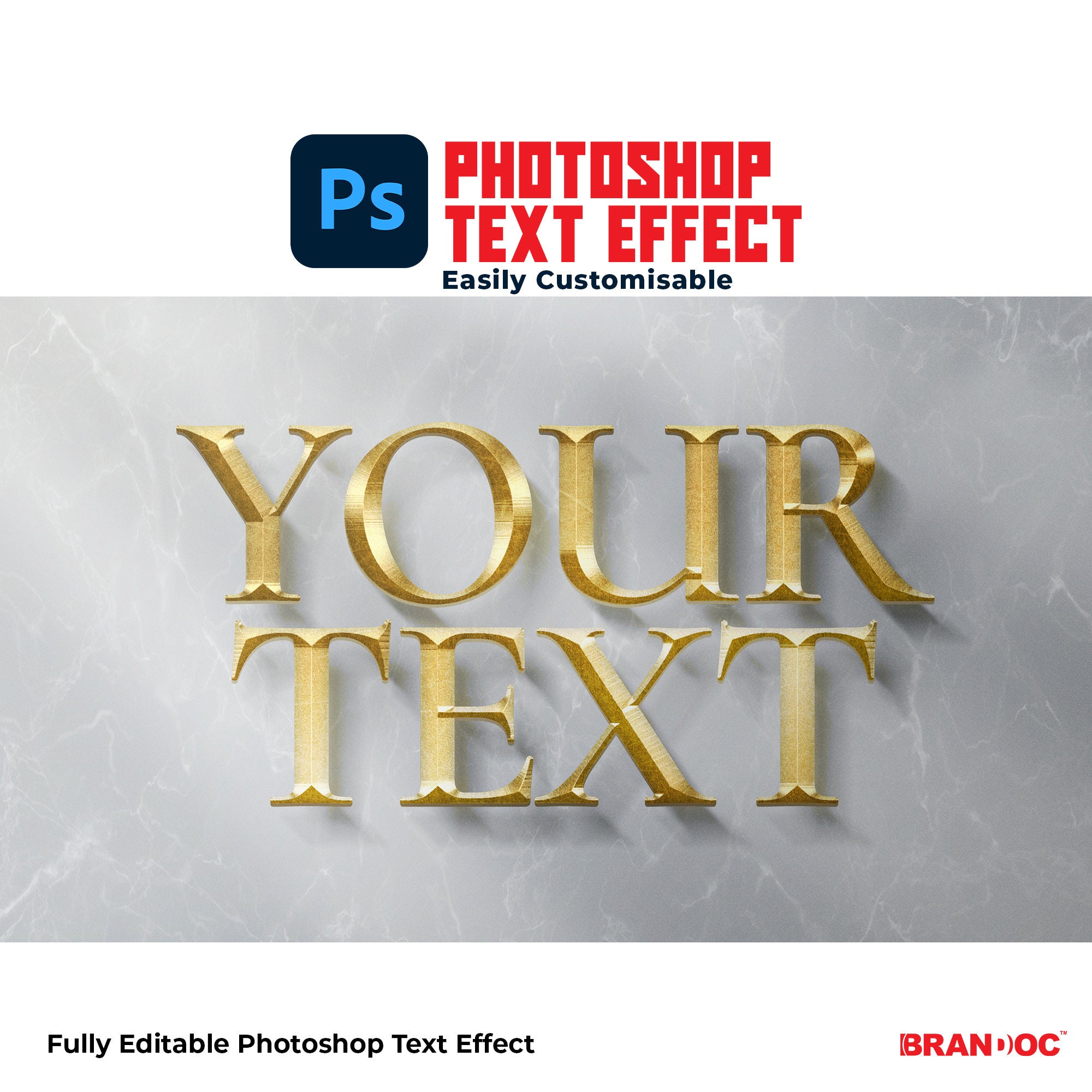 Photoshop Gold 3d Text Effect Text Style Custom 3d Text Custom Text ...