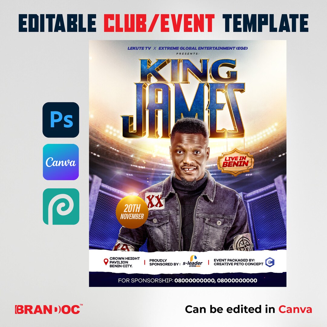 Editable PSD Template Club Party Event Flyer Template, Editable Canva ...