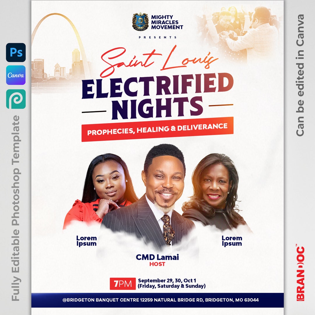 Editable Church Event Program Flyer Template, Editable in Canva ...