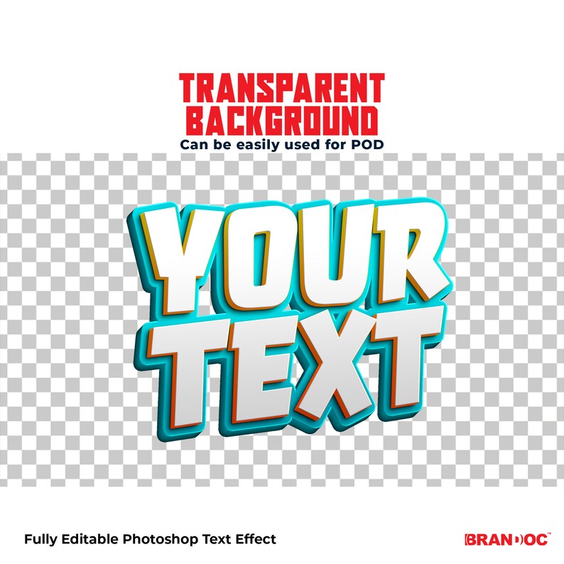 Customizable 3D Text Effect for Photoshop (PSD & JPG) - Etsy