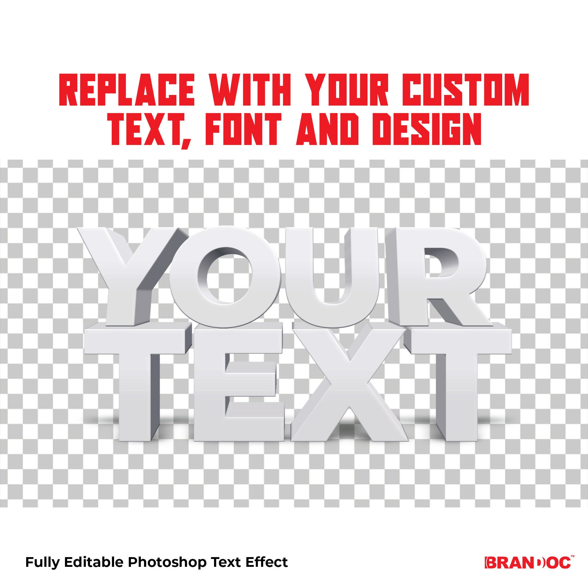 Photoshop White 3d Text Effect | Text Style | Custom 3d Text | Custom ...