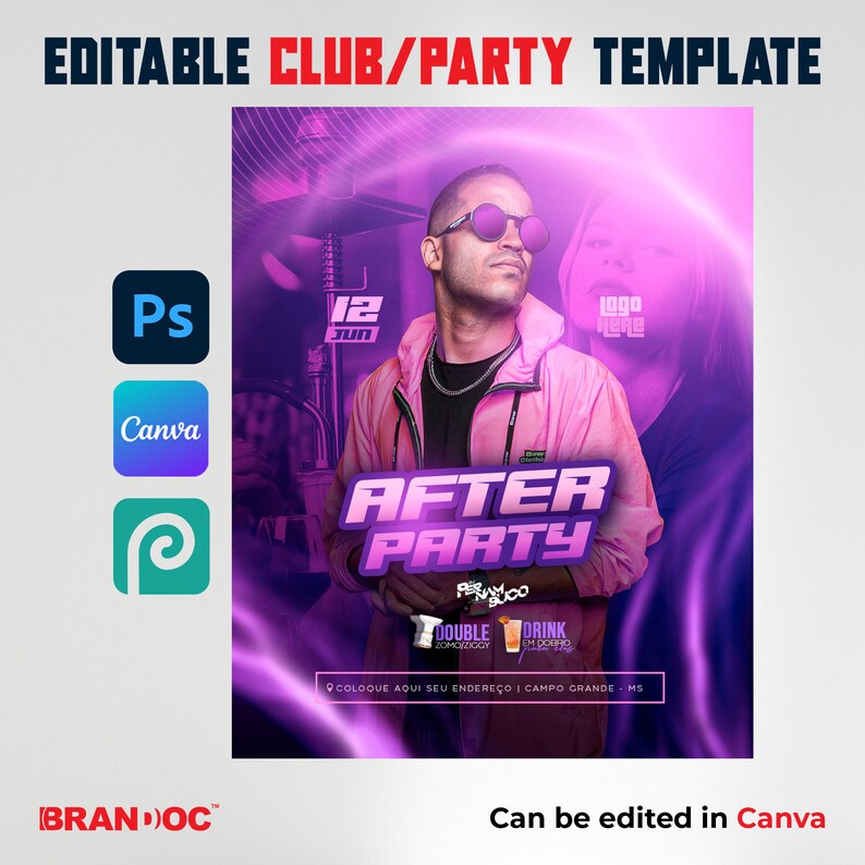 Editable PSD Template Club Party Event Flyer Template, Editable Canva ...