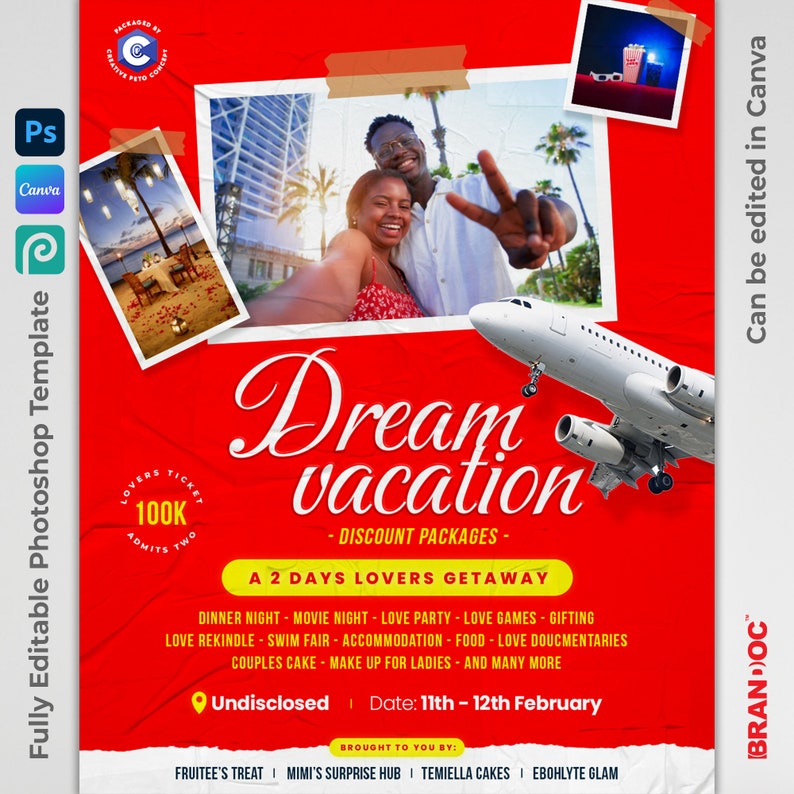 Editable Travel Vacation Flyer Template, Editable in Canva, Photoshop ...