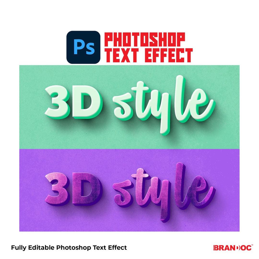 Custom 3D Text Effect for Photoshop (PSD & JPG) - Etsy