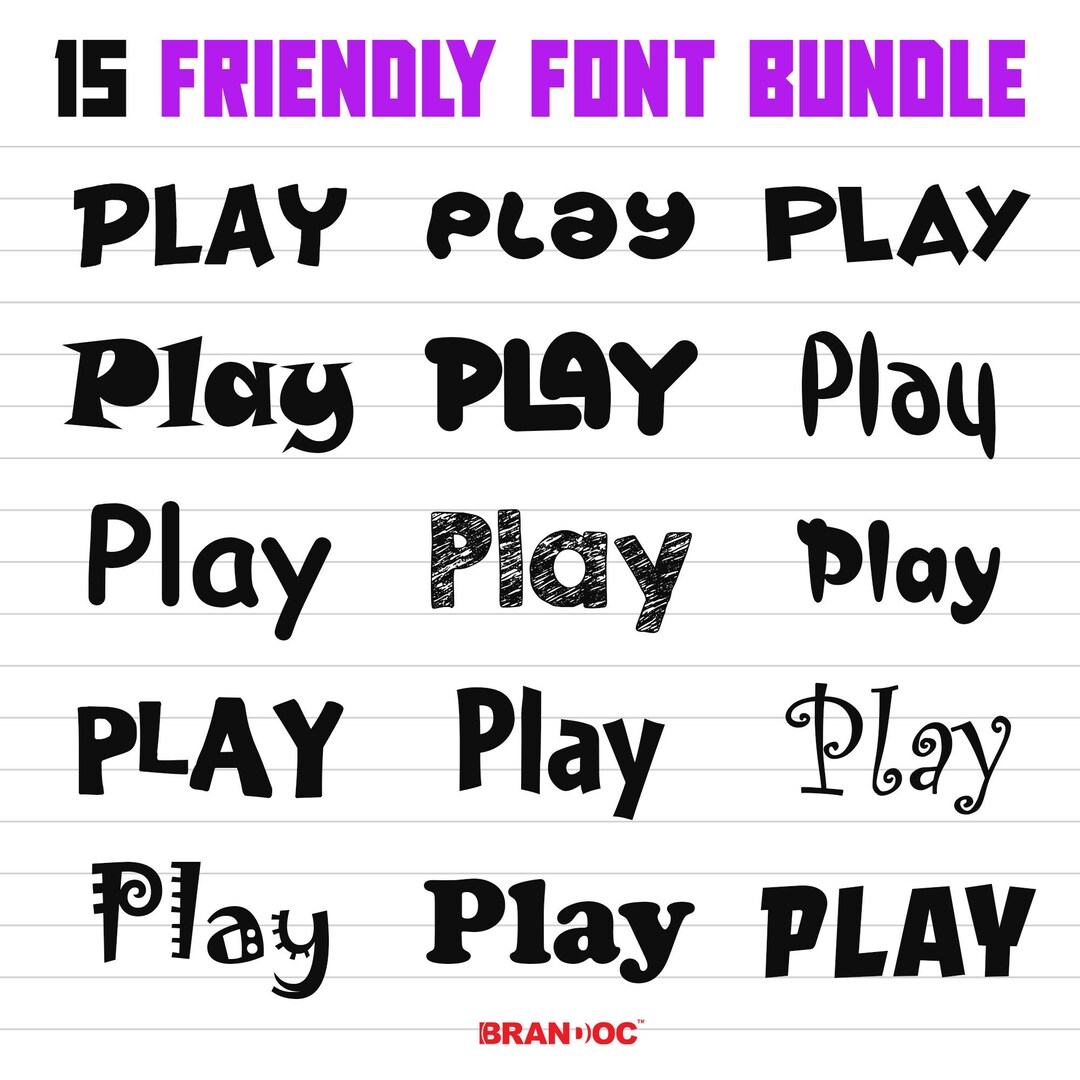 Playful Font Bundle, Kids Font, Baby Font, Fun Font, Cute Font, Craft ...
