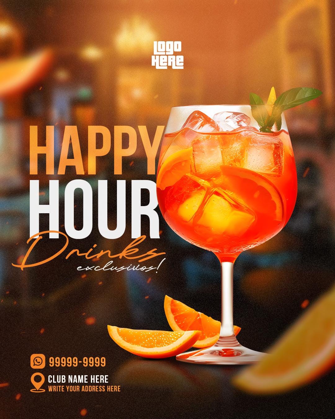 Editable Happy Hour Flyer Template: Club Event, Canva & PSD - Etsy