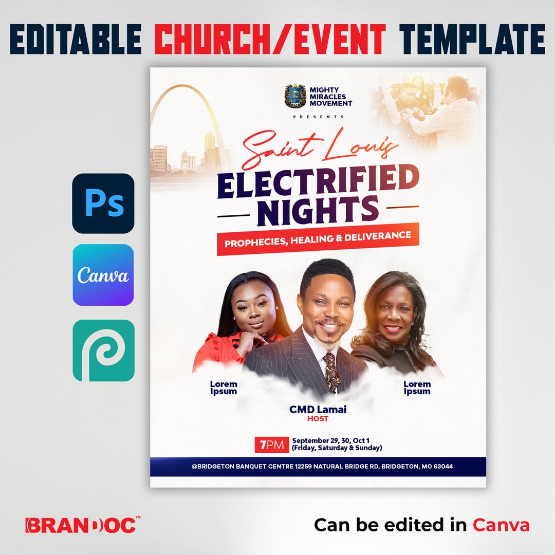 Editable Canva Church Event | Program Flyer Template, Editable in Canva ...