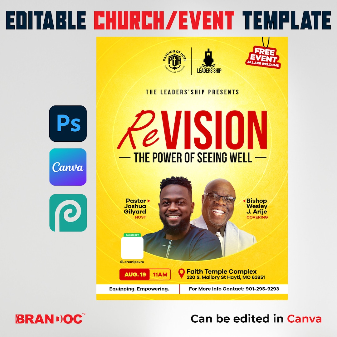 Editable Church Event Program Flyer Template, Editable in Canva ...
