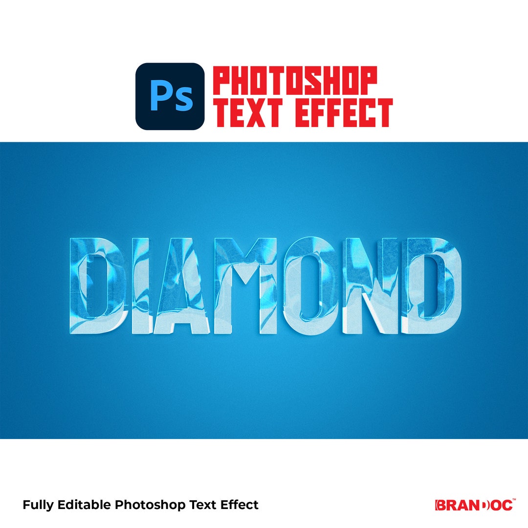 3D Diamond Text Effect: Custom Photoshop Style (PSD & JPG) - Etsy