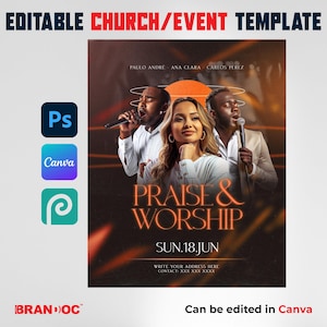 Editable Church Event Flyer Template: Canva & Photoshop (PSD) - Etsy