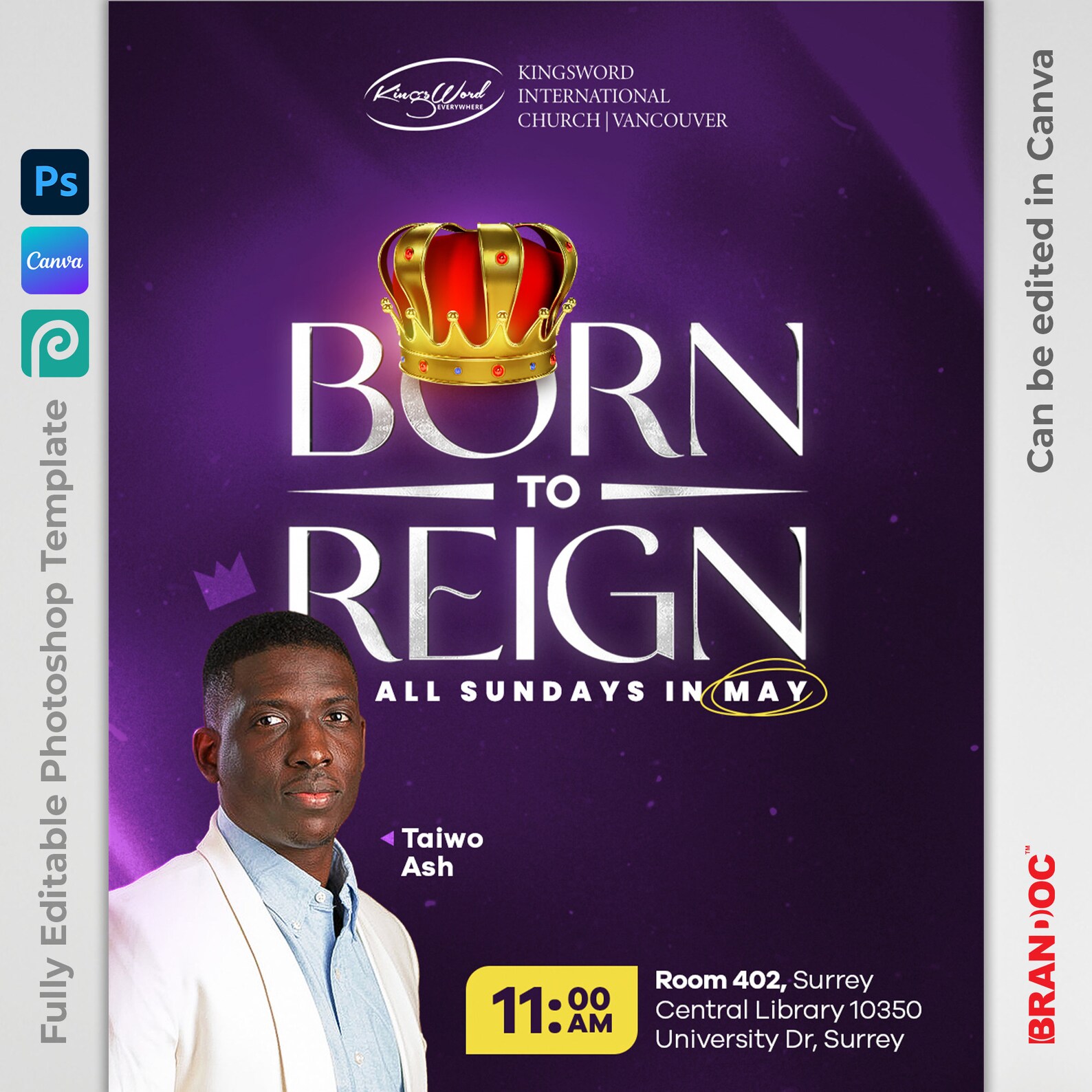 Editable Church Event Program Flyer Template, Editable in Canva ...