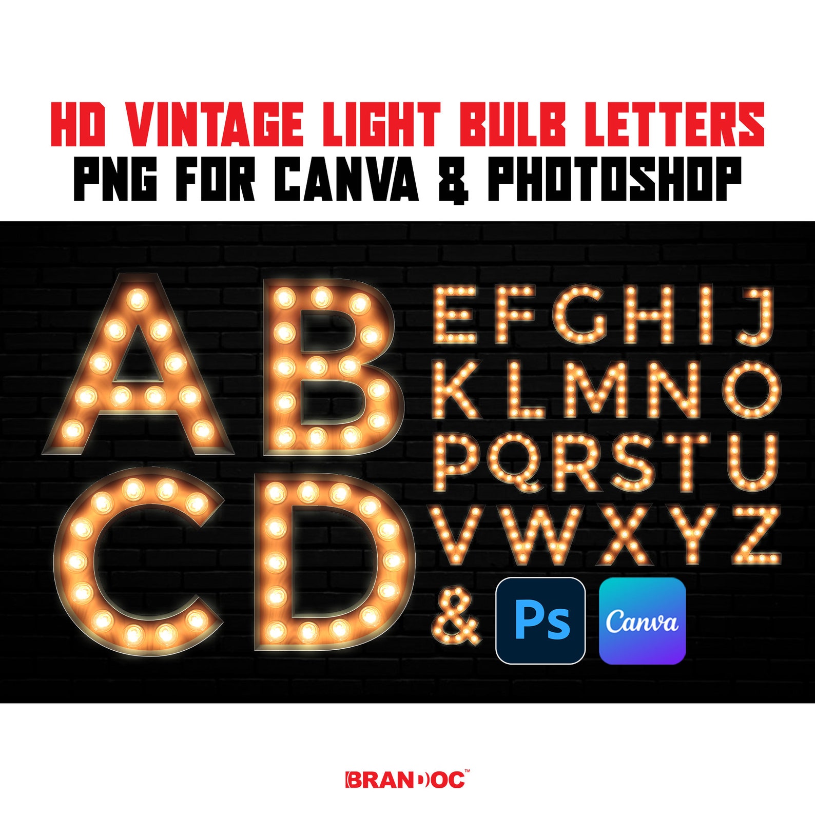 HD Vintage Light Bulb Alphabet Letters PNG, Digital Art, Text Effect ...