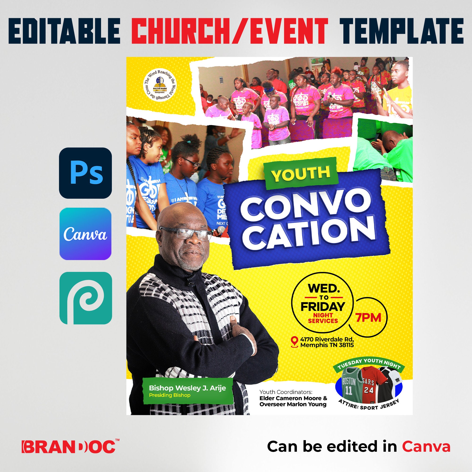 Editable Church Event Youth Program Flyer Template, Editable in Canva ...