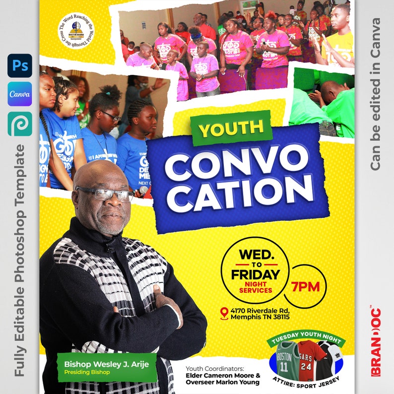 Editable Church Event Youth Program Flyer Template, Editable in Canva ...