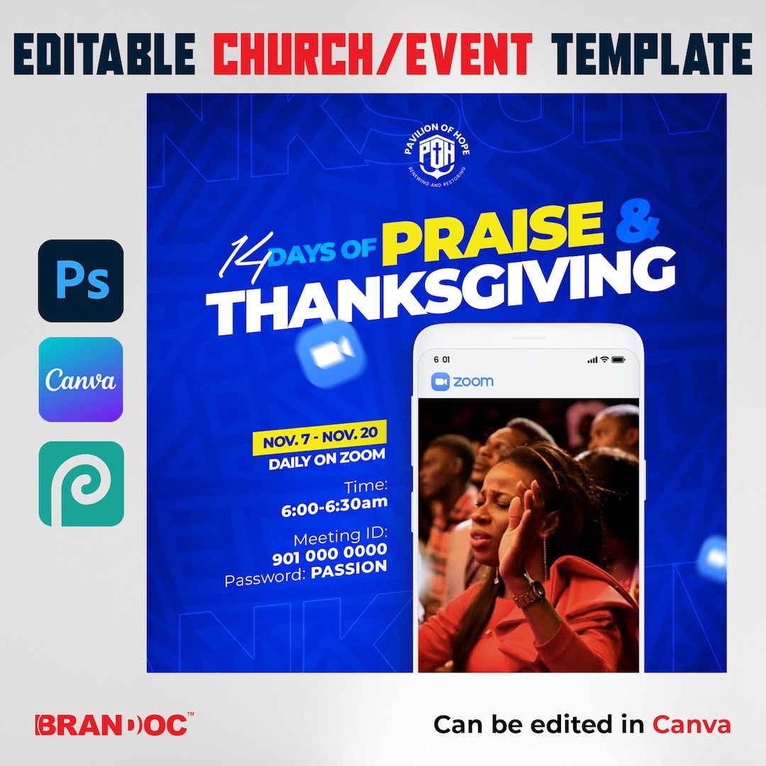 Editable Church Event Program Flyer Template, Editable in Canva ...