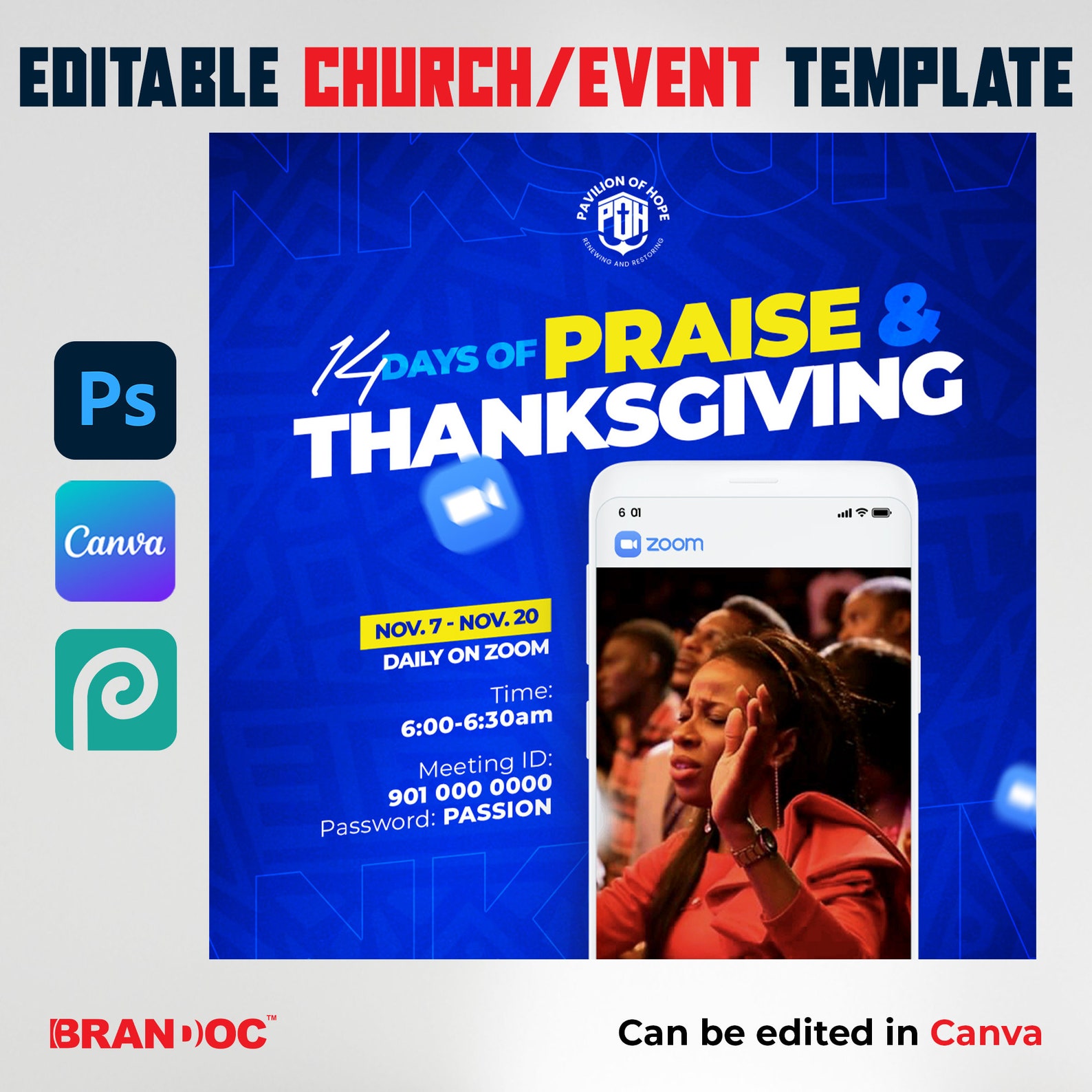 Editable Church Event Program Flyer Template, Editable in Canva ...