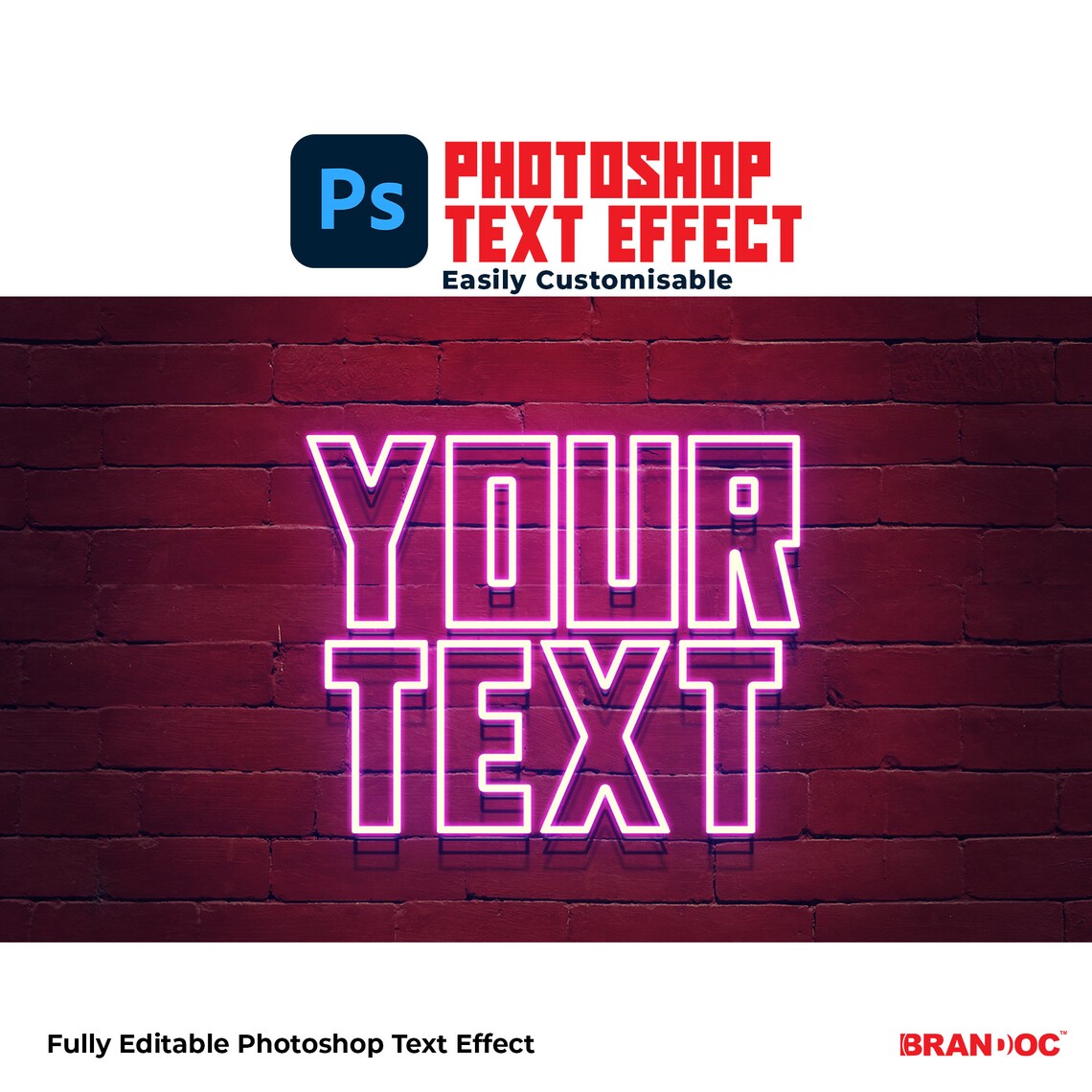 Photoshop Neon Text Effect Text Style Custom 3d Text Custom Text ...
