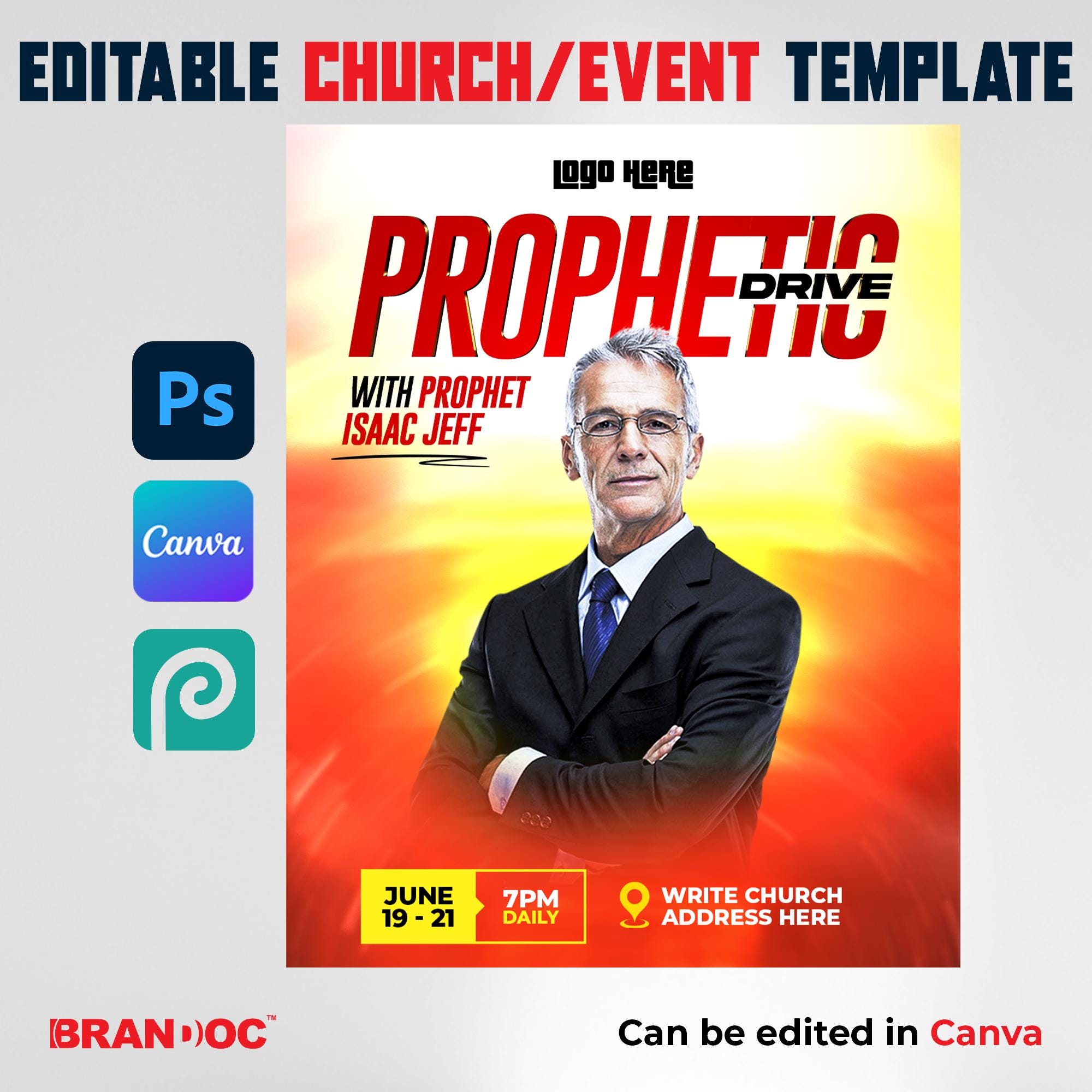 Editable Church Canva Conference | Event Flyer Template, Editable in ...
