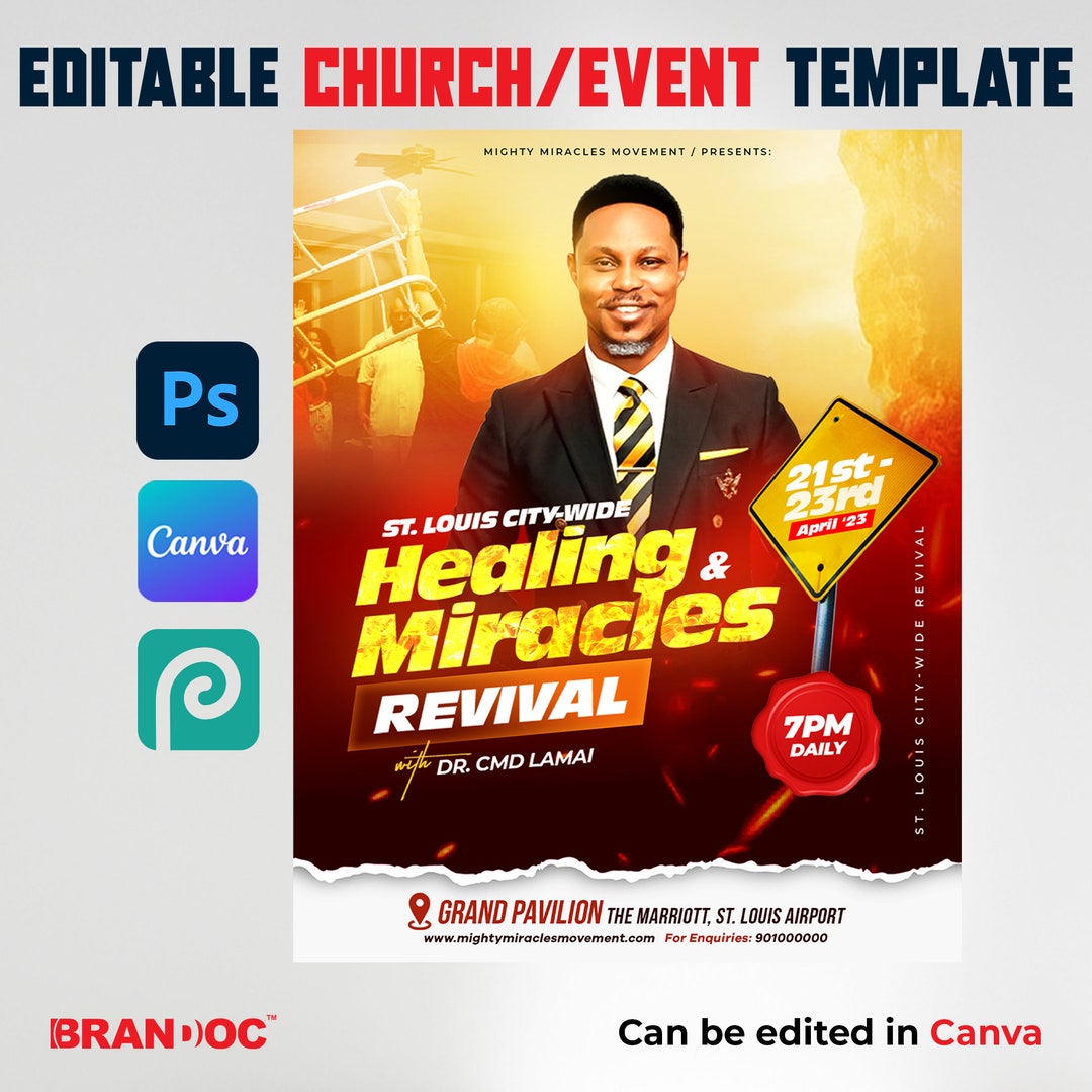Editable Canva Church Conference | Event Flyer Template, Editable in ...