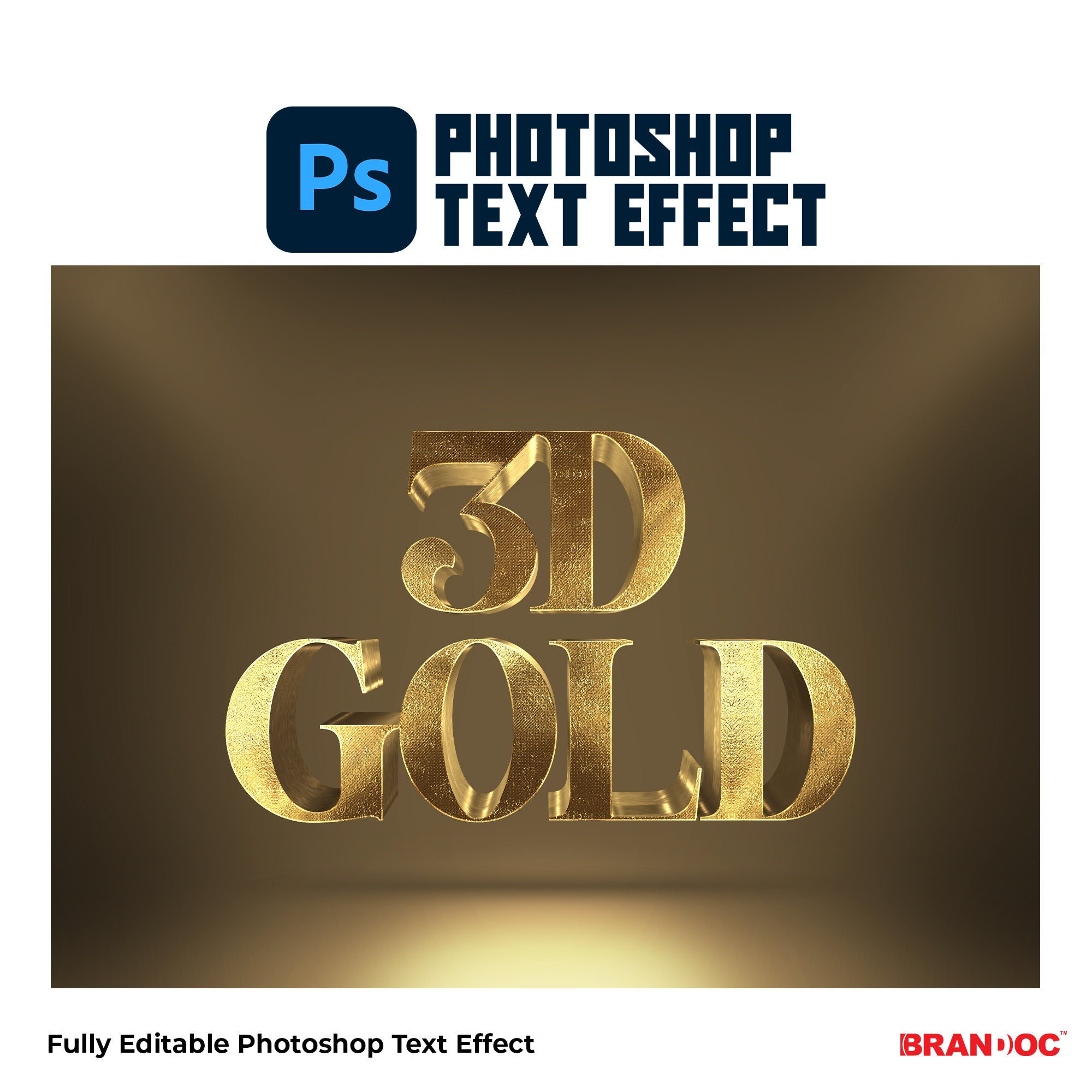 Photoshop 3d Goldtext Effect | Text Style | Custom 3d Text | Custom ...