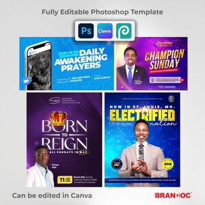 10 Editable Church Program Flyer Template Bundle, Editable in Canva ...