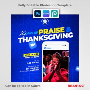 10 Editable Church Program Flyer Template Bundle, Editable in Canva ...