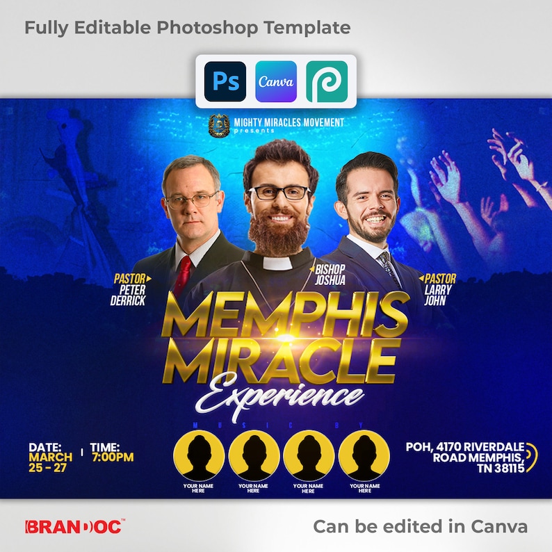 Editable Church Event Program Flyer Template, Editable in Canva ...