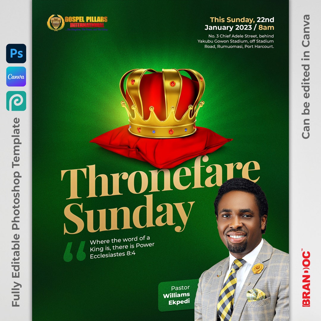 Editable Church Event Program Flyer Template, Editable in Canva ...