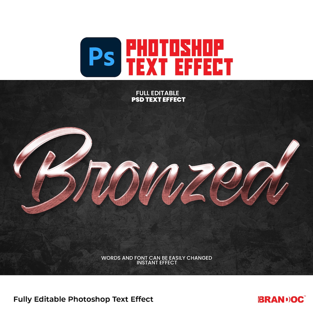 Photoshop 3d Bronze Effect | Text Style | Custom 3d Text | Custom Text ...