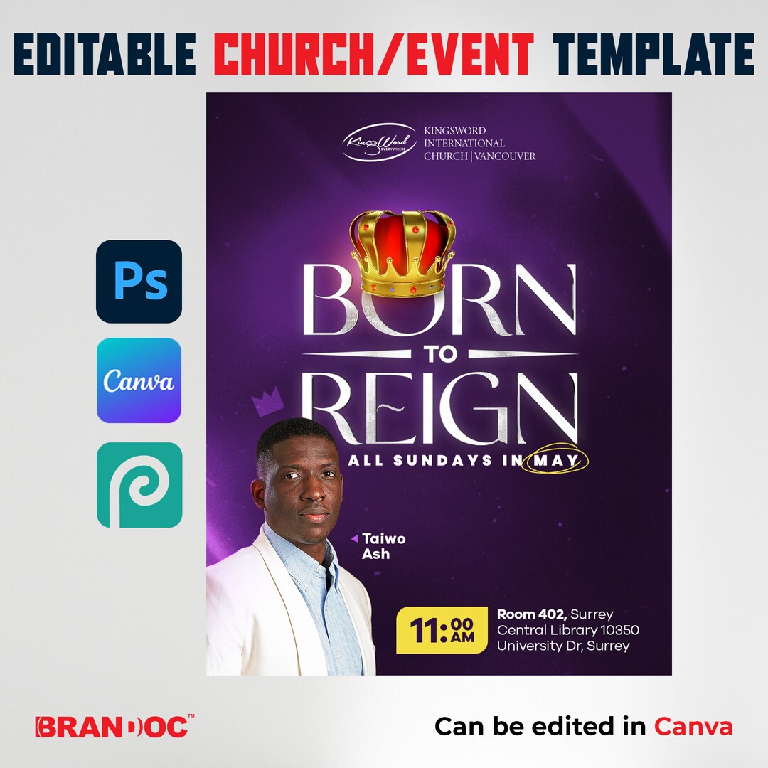 Editable Church Event Program Flyer Template, Editable in Canva ...