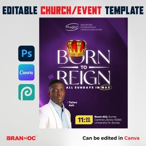 Editable Church Event Program Flyer Template, Editable in Canva ...