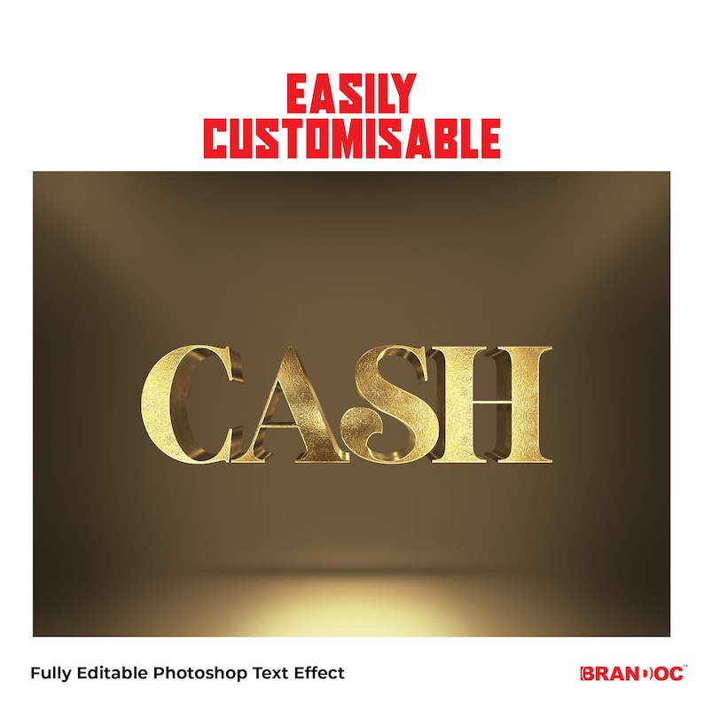 Photoshop 3d Goldtext Effect Text Style Custom 3d Text Custom Text ...