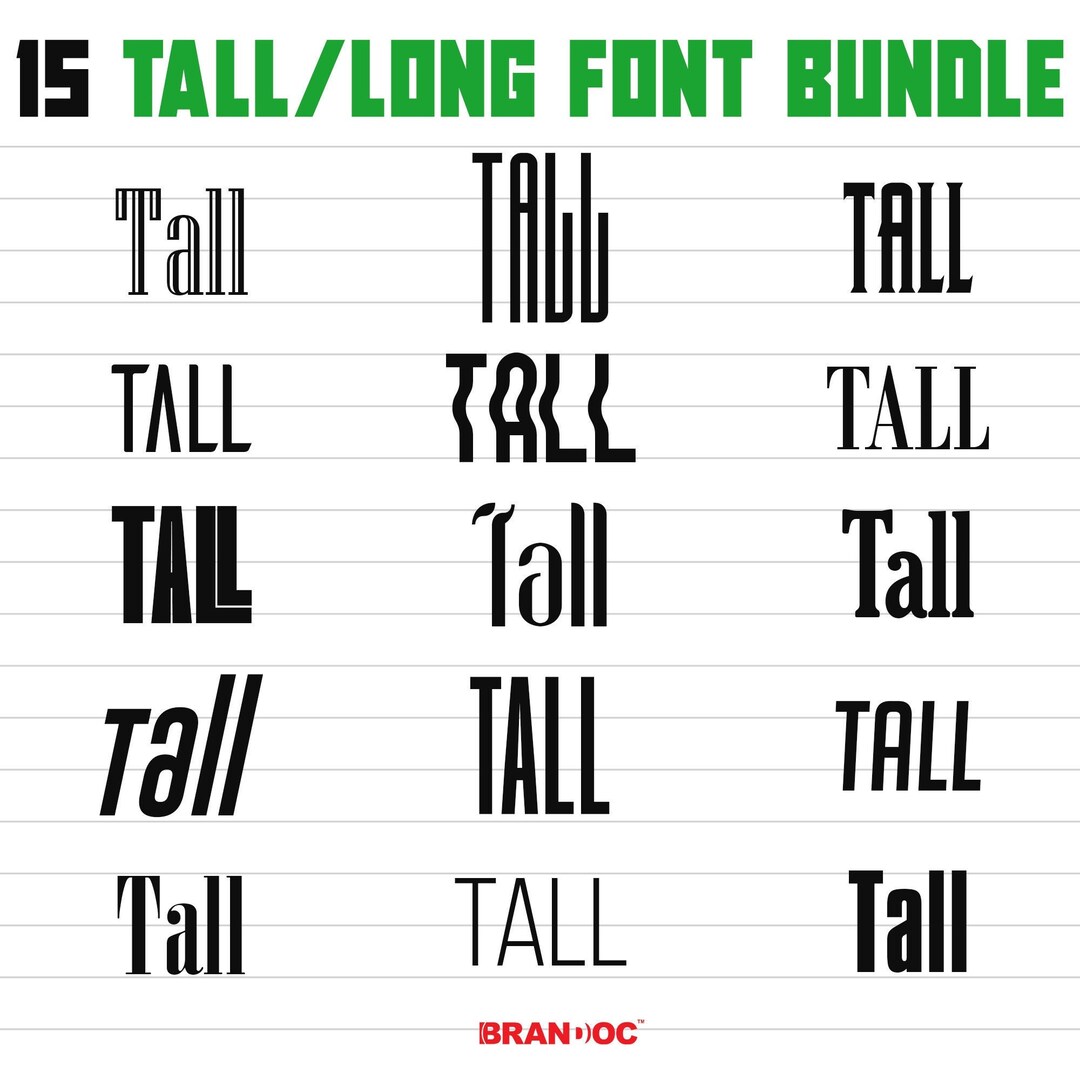 Easily Customizable Tall Font, Long Font Stamp Font Rubber Stamp Font ...