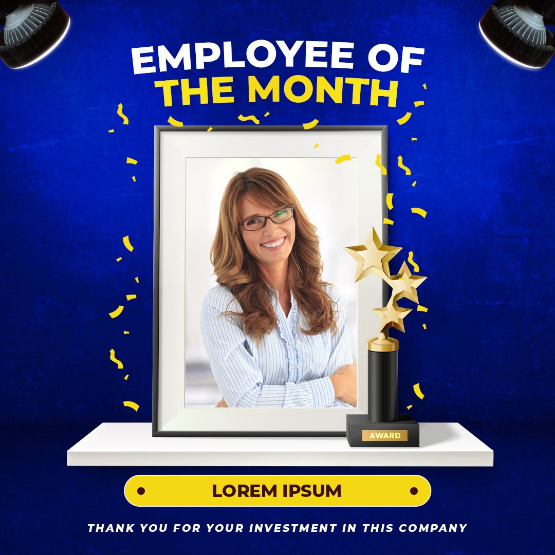 Editable Award Employee of the Month Flyer Template, Editable in Canva ...