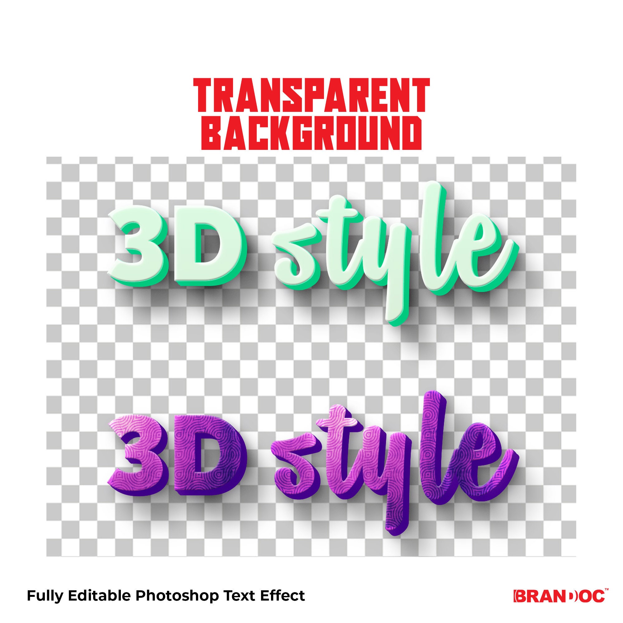 Custom 3D Text Effect for Photoshop (PSD & JPG) - Etsy