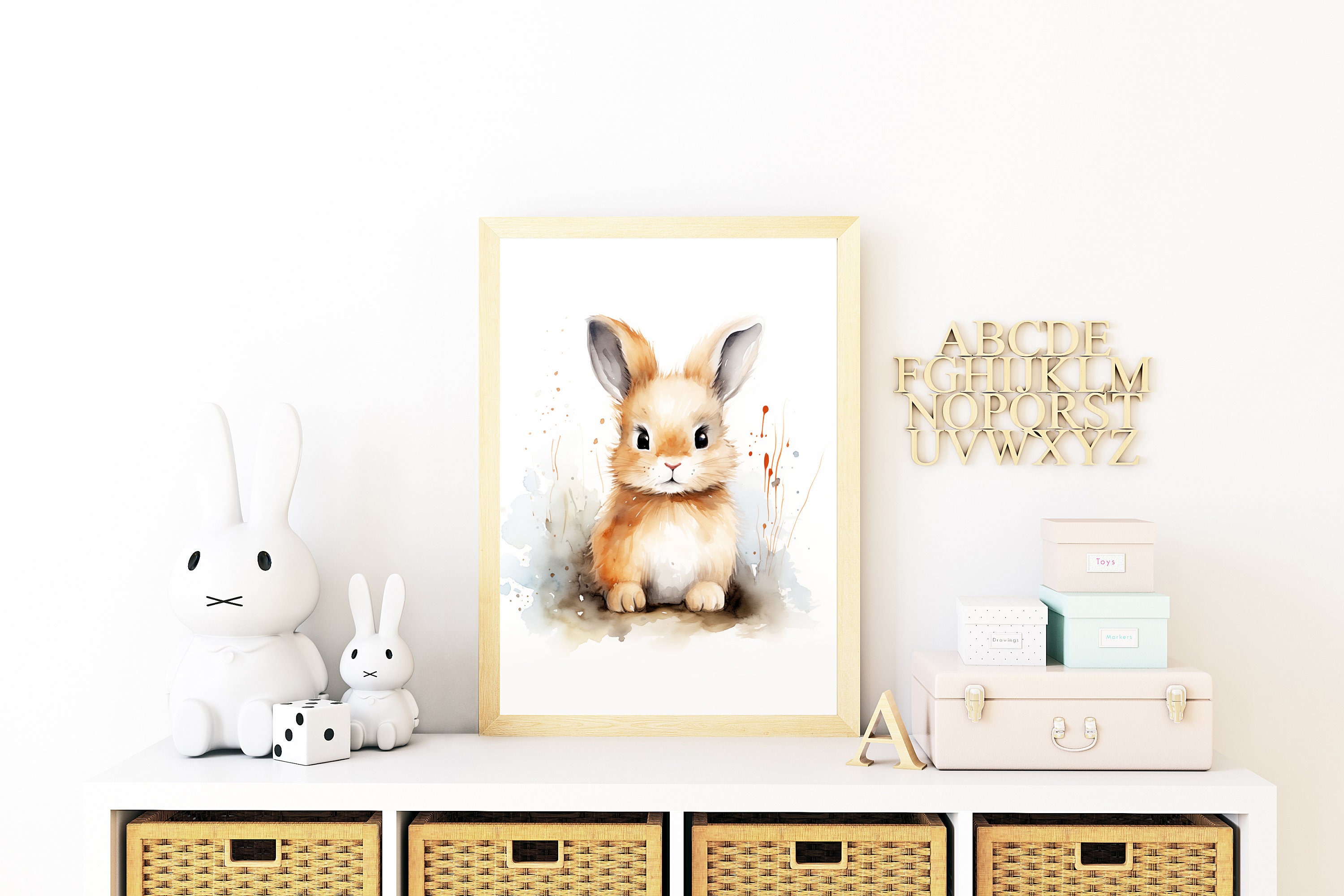 Watercolor Painting Baby Animals, Nursery Animal Art, Kids Animal Decor ...