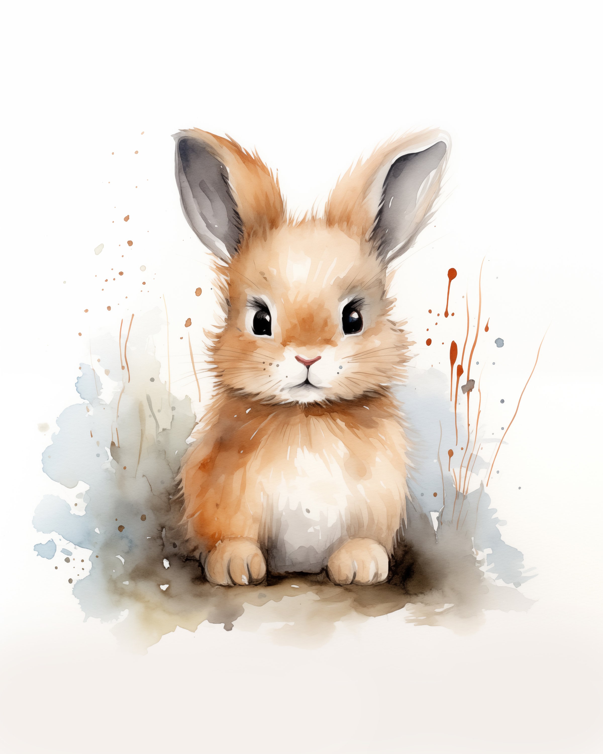 Watercolor Painting Baby Animals, Nursery Animal Art, Kids Animal Decor ...