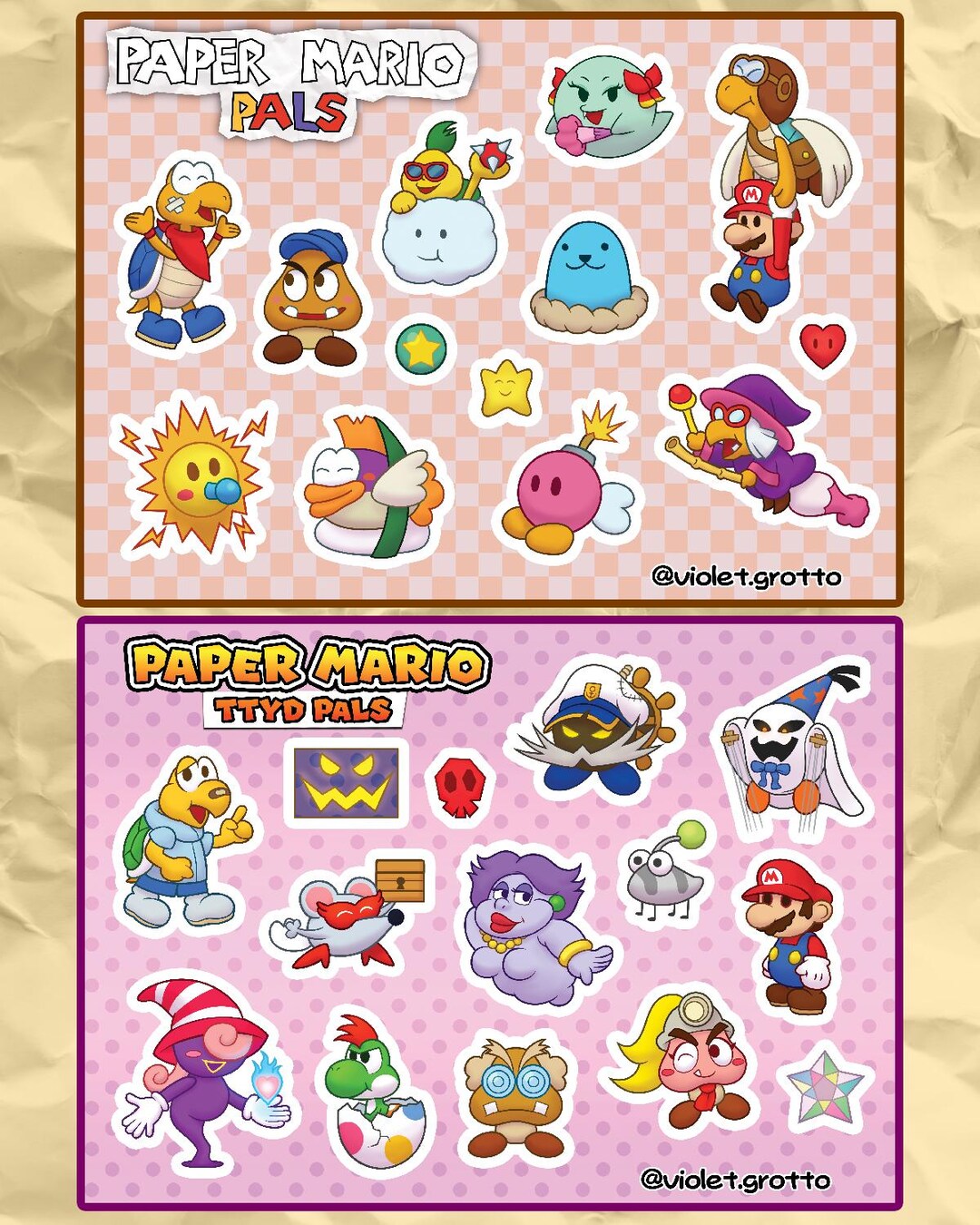 Paper Mario Sticker Sheets - Etsy