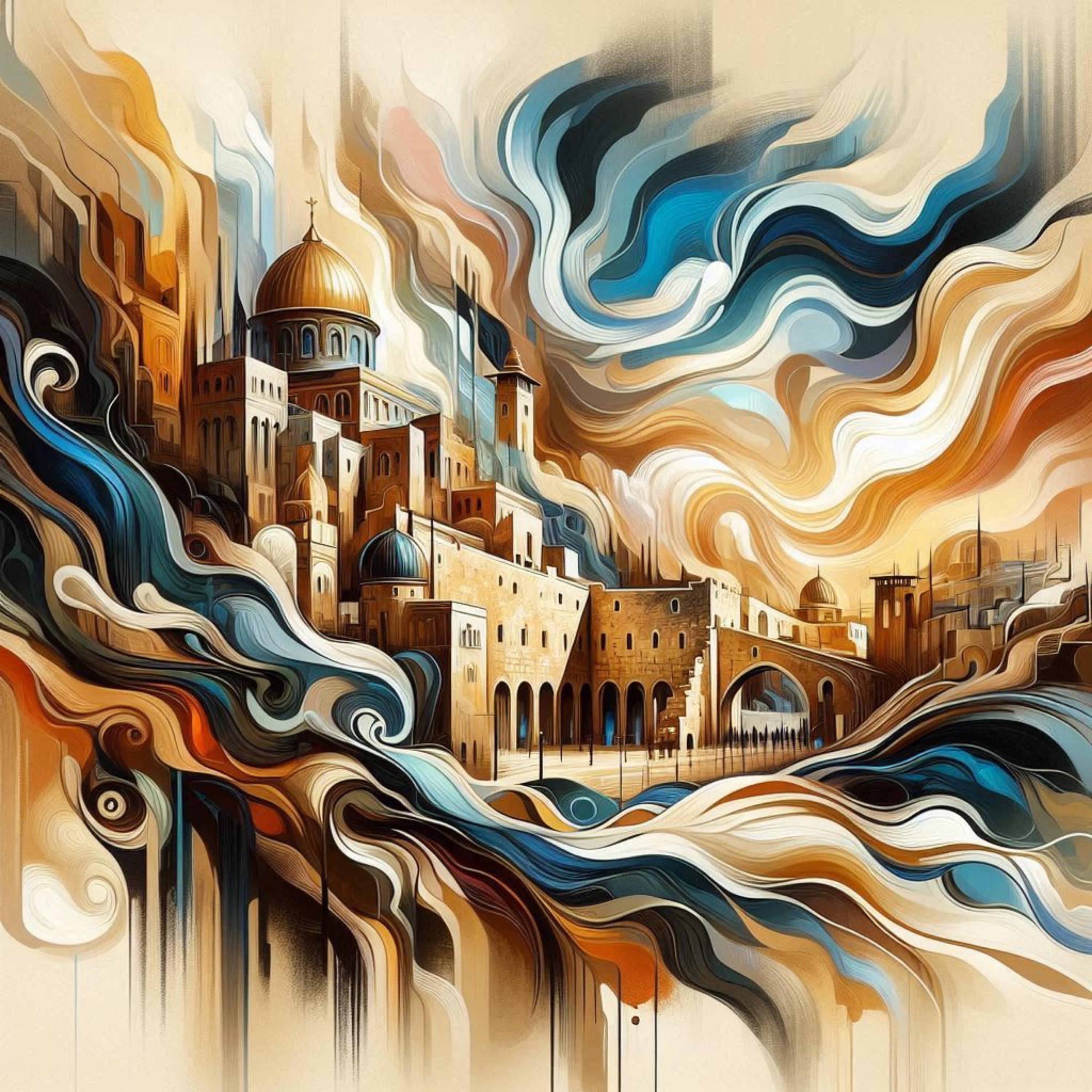 Jerusalem Abstract Wall Art – Modern Jewish Printable – Holy City ...