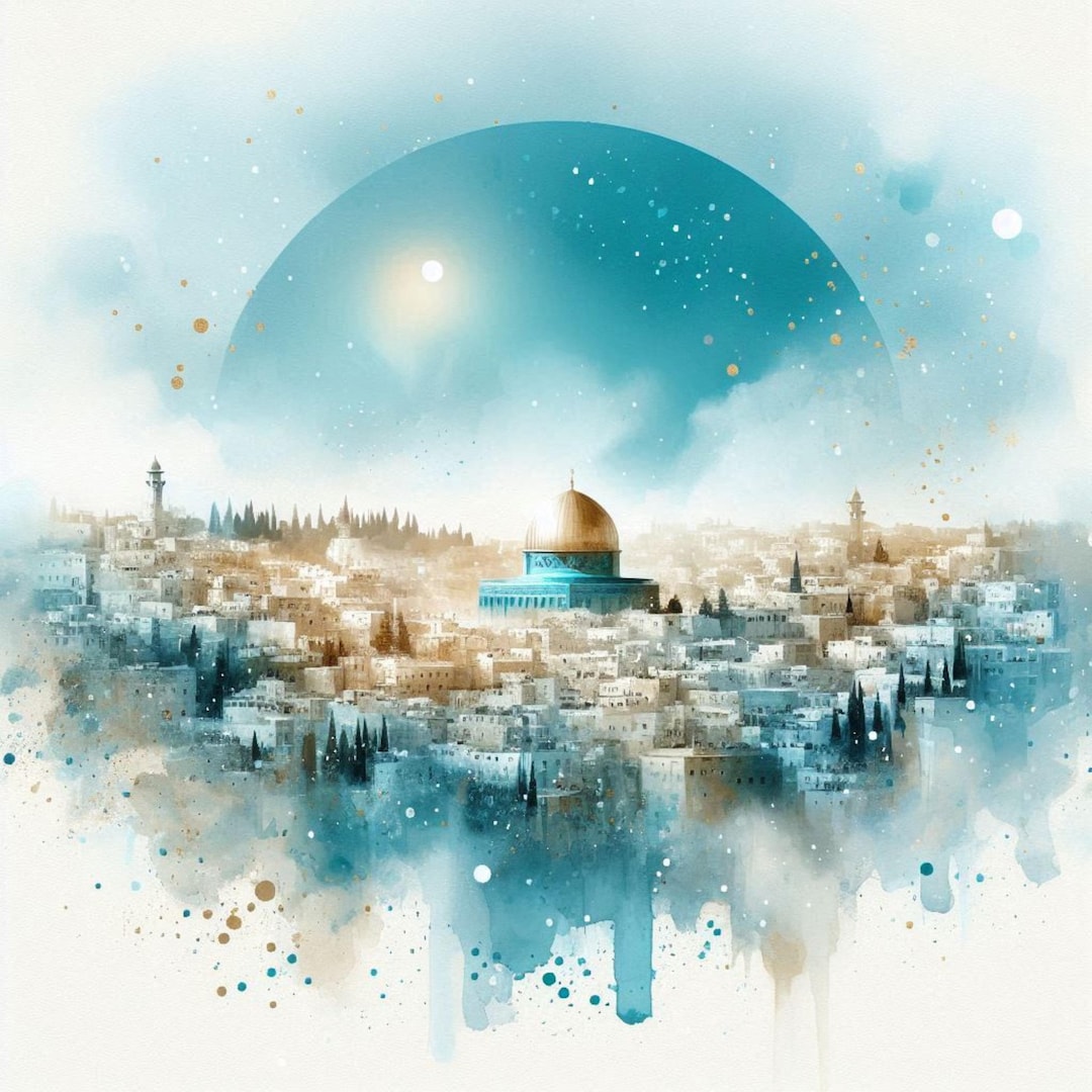Jerusalem Neighborhoods - Digital Download, Jewish Art, Judica Wall ...