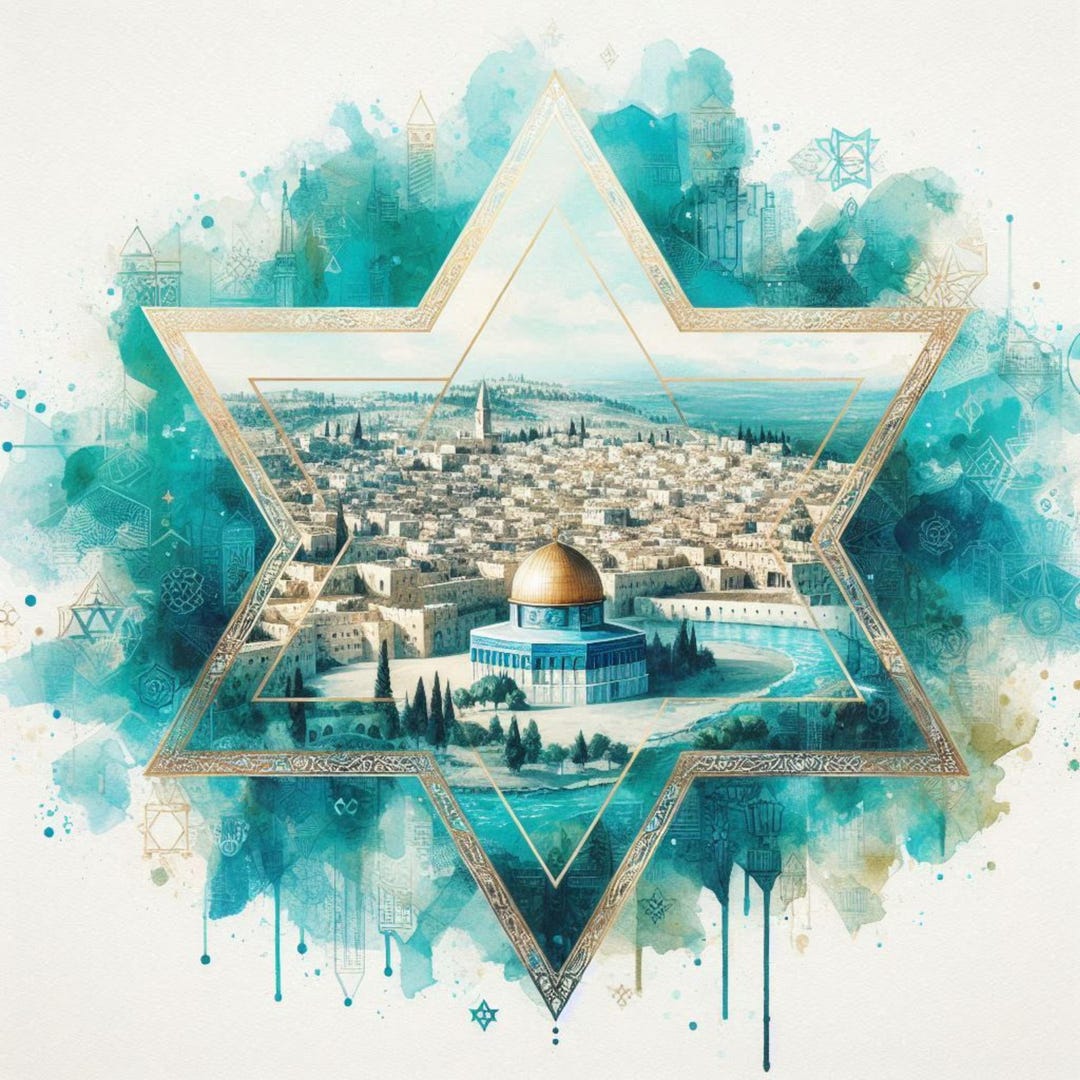 Jerusalem Neighborhoods Digital Download, Jewish Art, Judica Wall ...